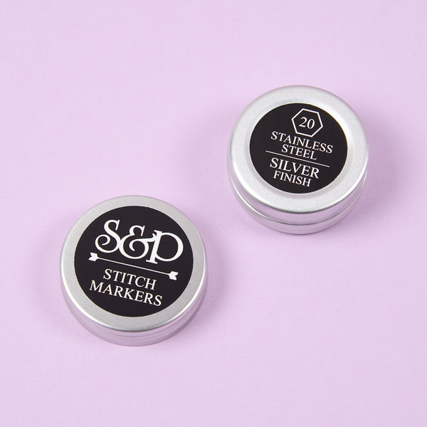 HEXAGON SILVER STITCH MARKER 20 PICS - Stephen & Penelope